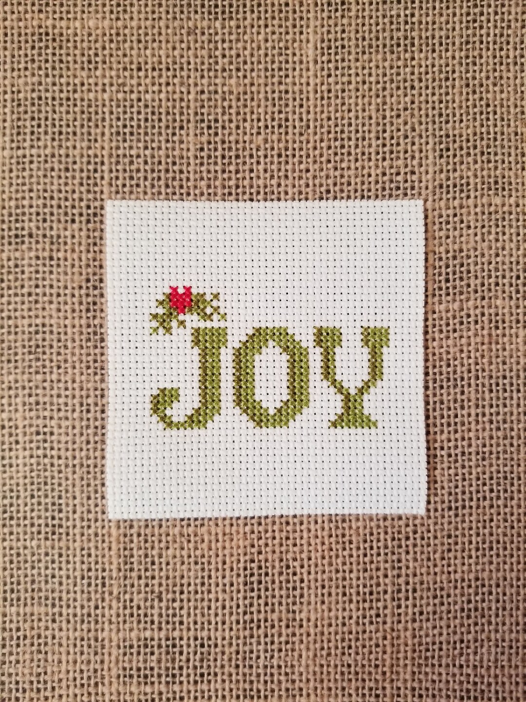 Completed Cross Stitch Joy Holly Small Piece for DIY Crafts - Etsy