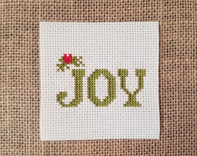 Completed Cross Stitch Joy Holly Small Piece for DIY Crafts - Etsy