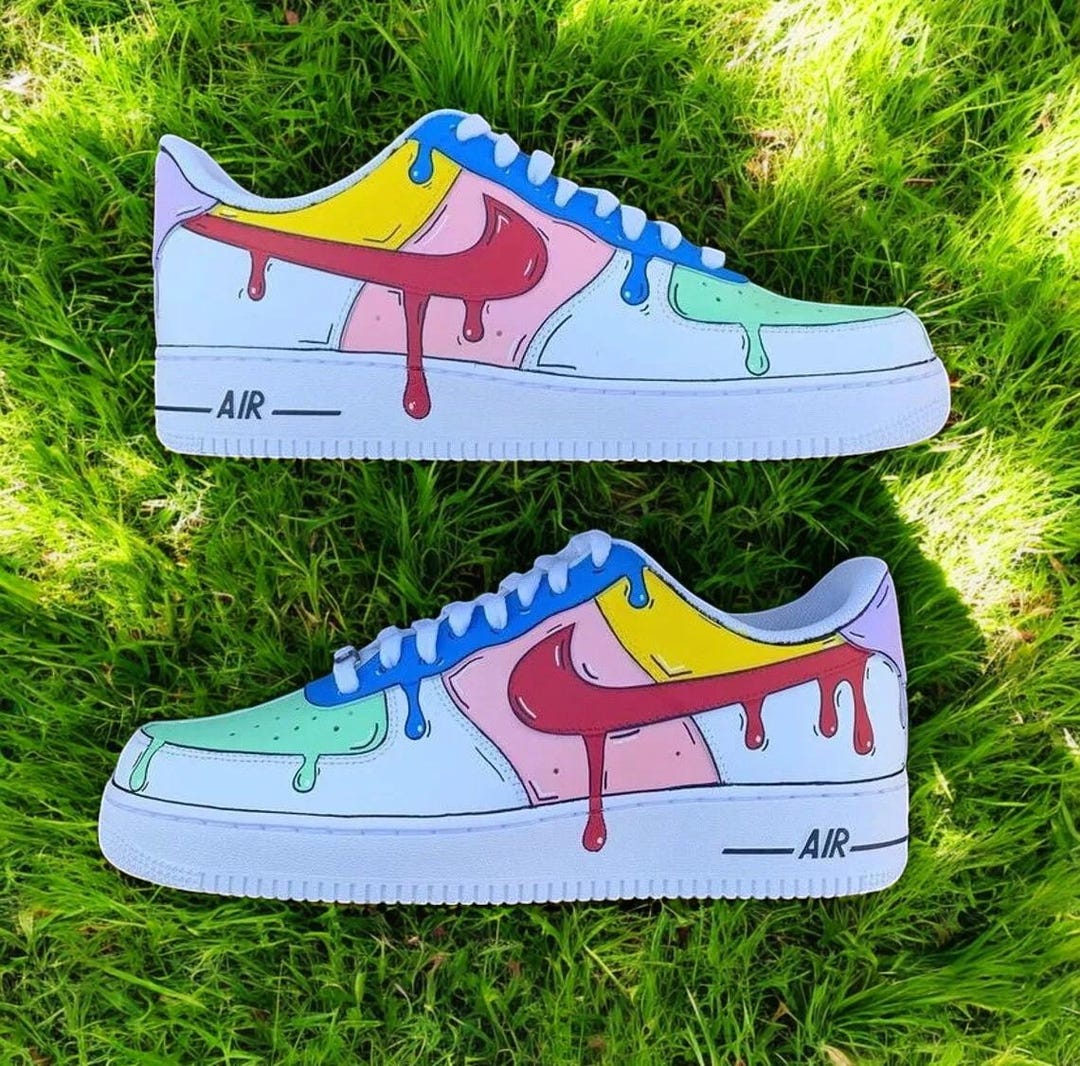 Multicolor Colorful Graffiti Cartoon Custom Air Force 1 Shoes, Custom ...