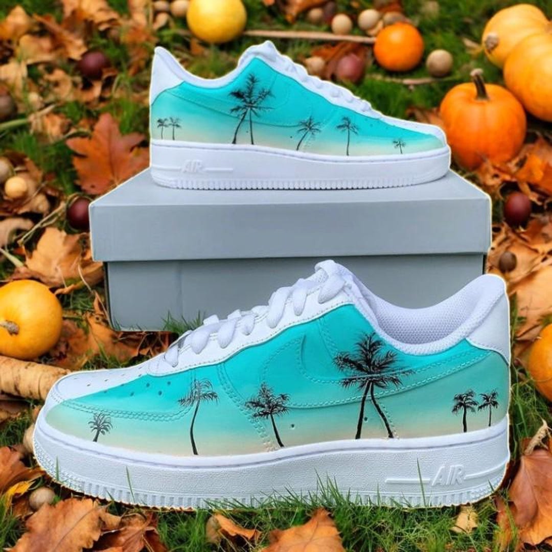 Miami Palm Tree Custom Air Force 1 Shoes, Custom Hand Painted Miami ...