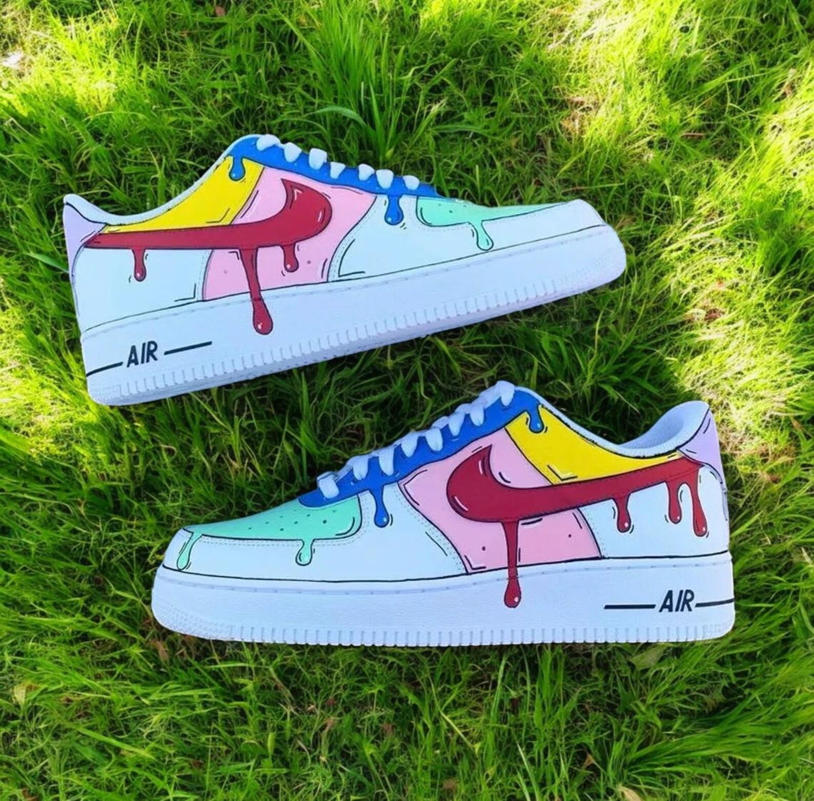 Multicolor Colorful Graffiti Cartoon Custom Air Force 1 Shoes, Custom ...