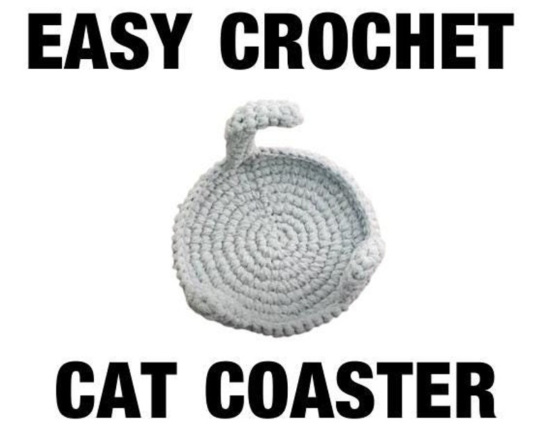 Easy Crochet Cat Coaster Pattern - Etsy