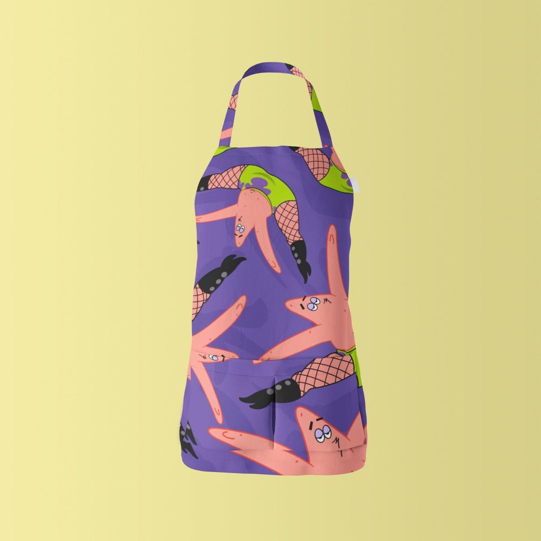 Spongebob Patrick Star Fishnets All Over Print Apron, Kitchen Cooking ...