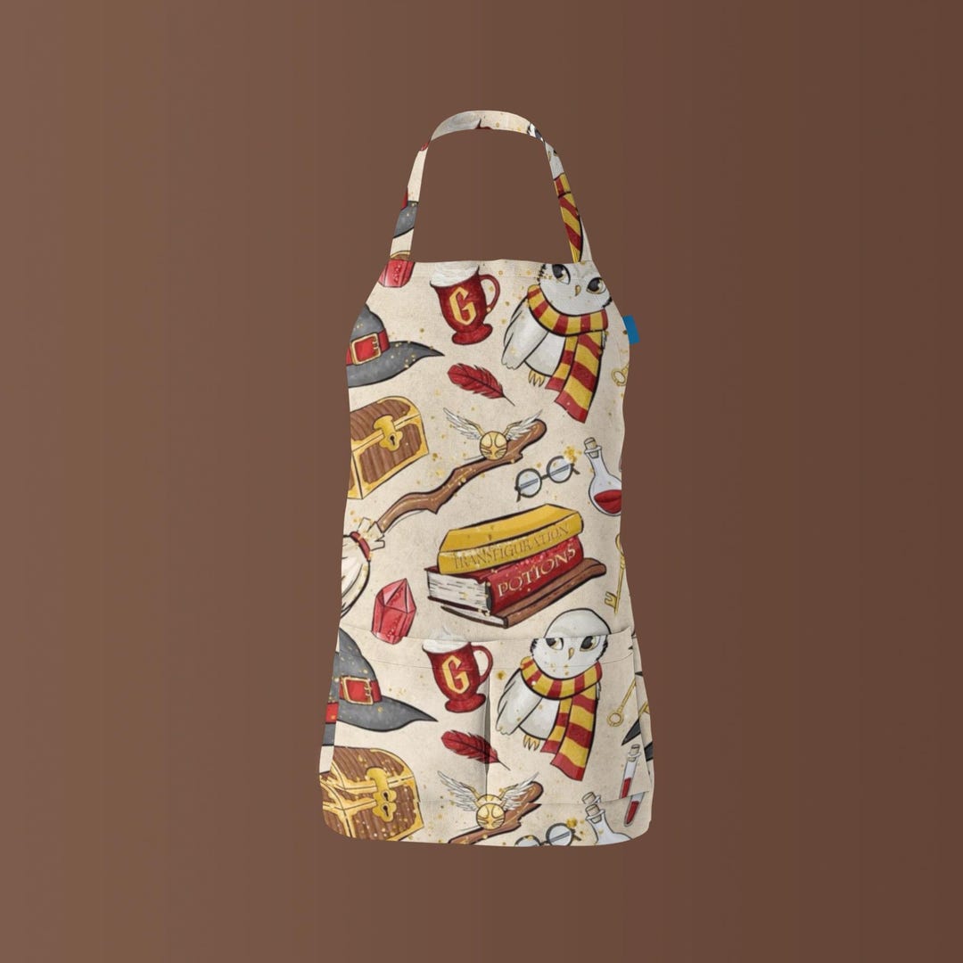 Harry Potter Apron, Gryffindor House Kitchen Apron, All Over Print ...