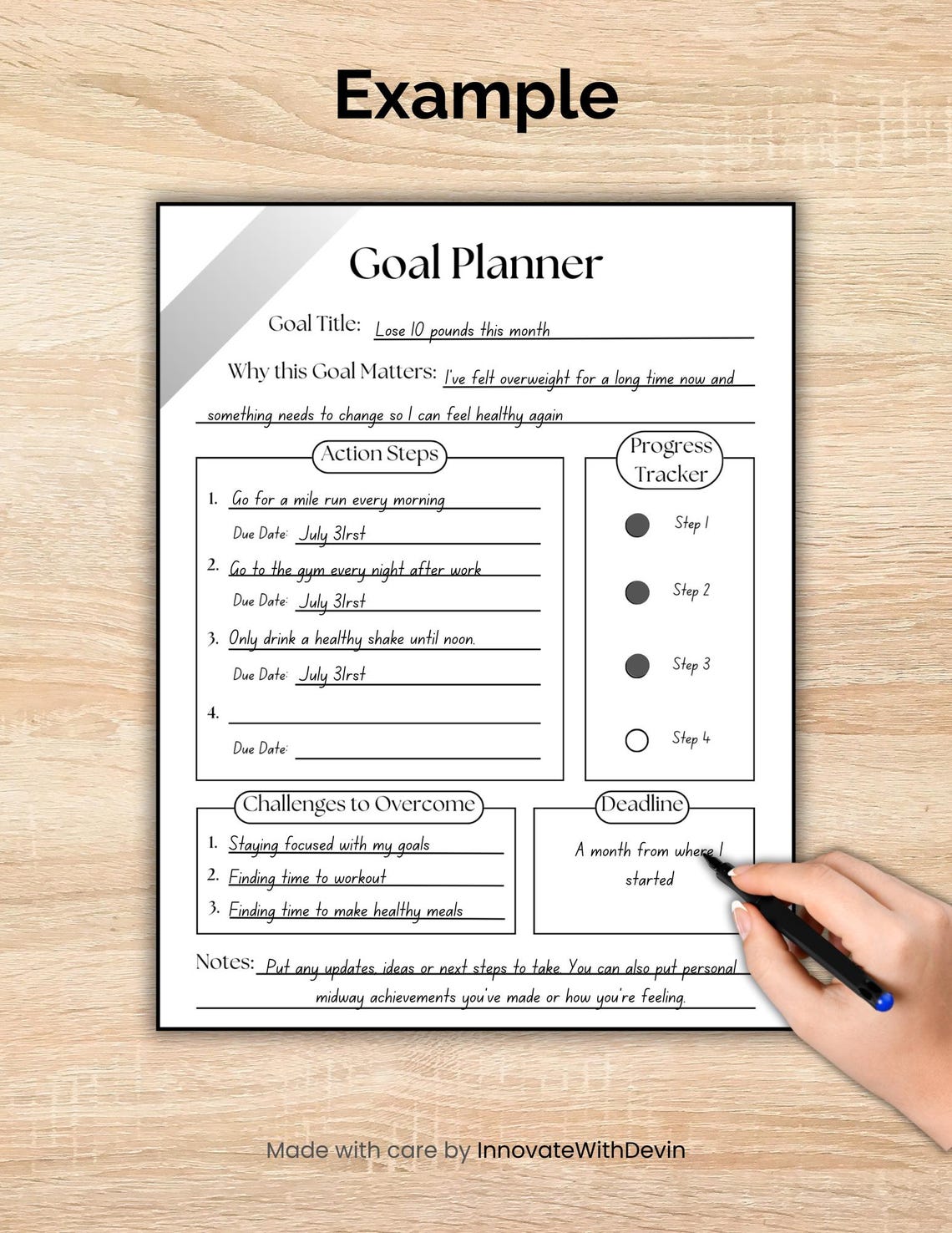 Goal Planner Printable - Set Goals, Track Progress, and Stay Motivated ...