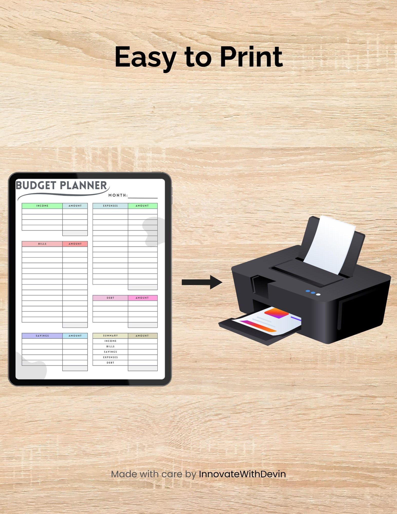 Budget Planner Printable - Track Income, Expenses, and Savings - Etsy