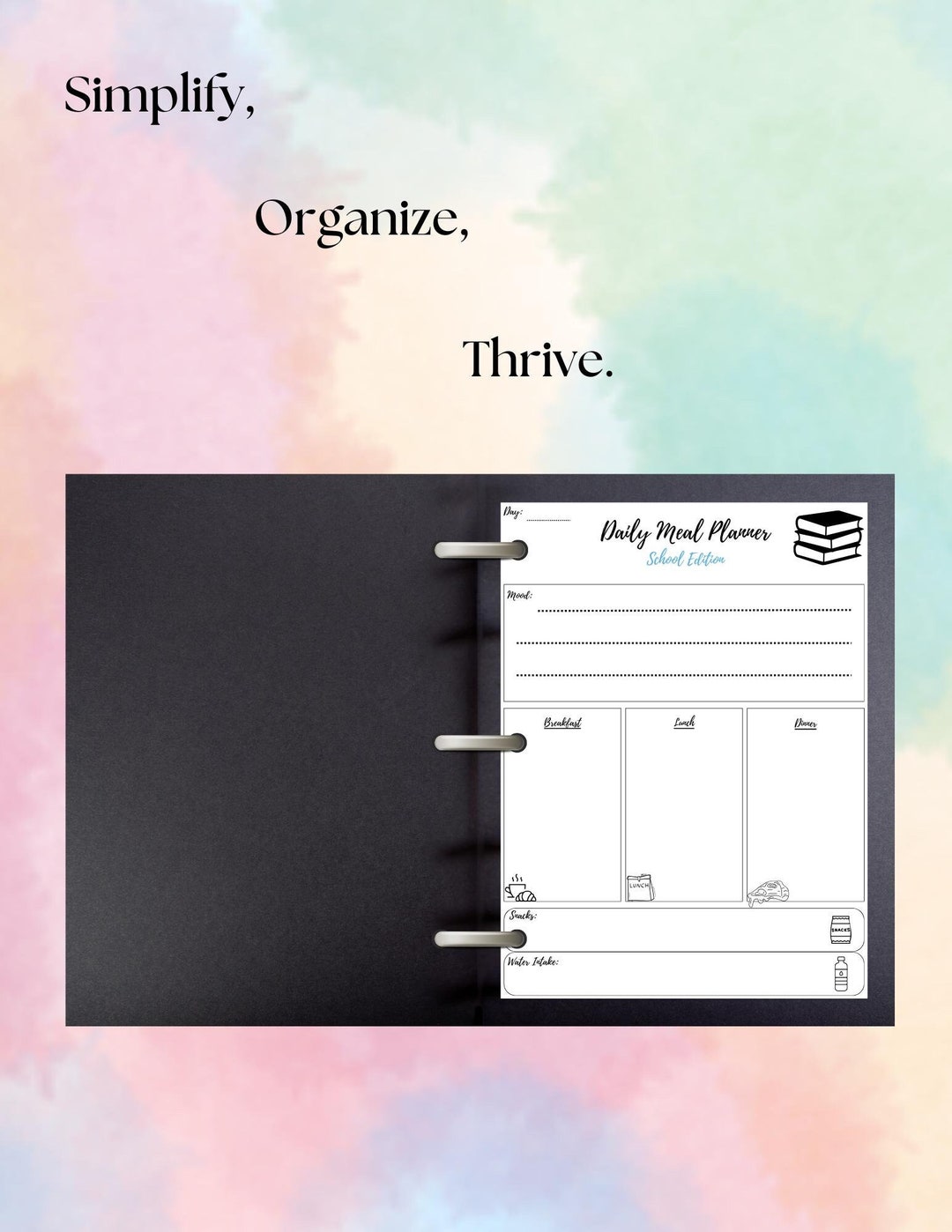 Printable Daily Meal Planner for Students - Easy Meal Tracking for Busy ...