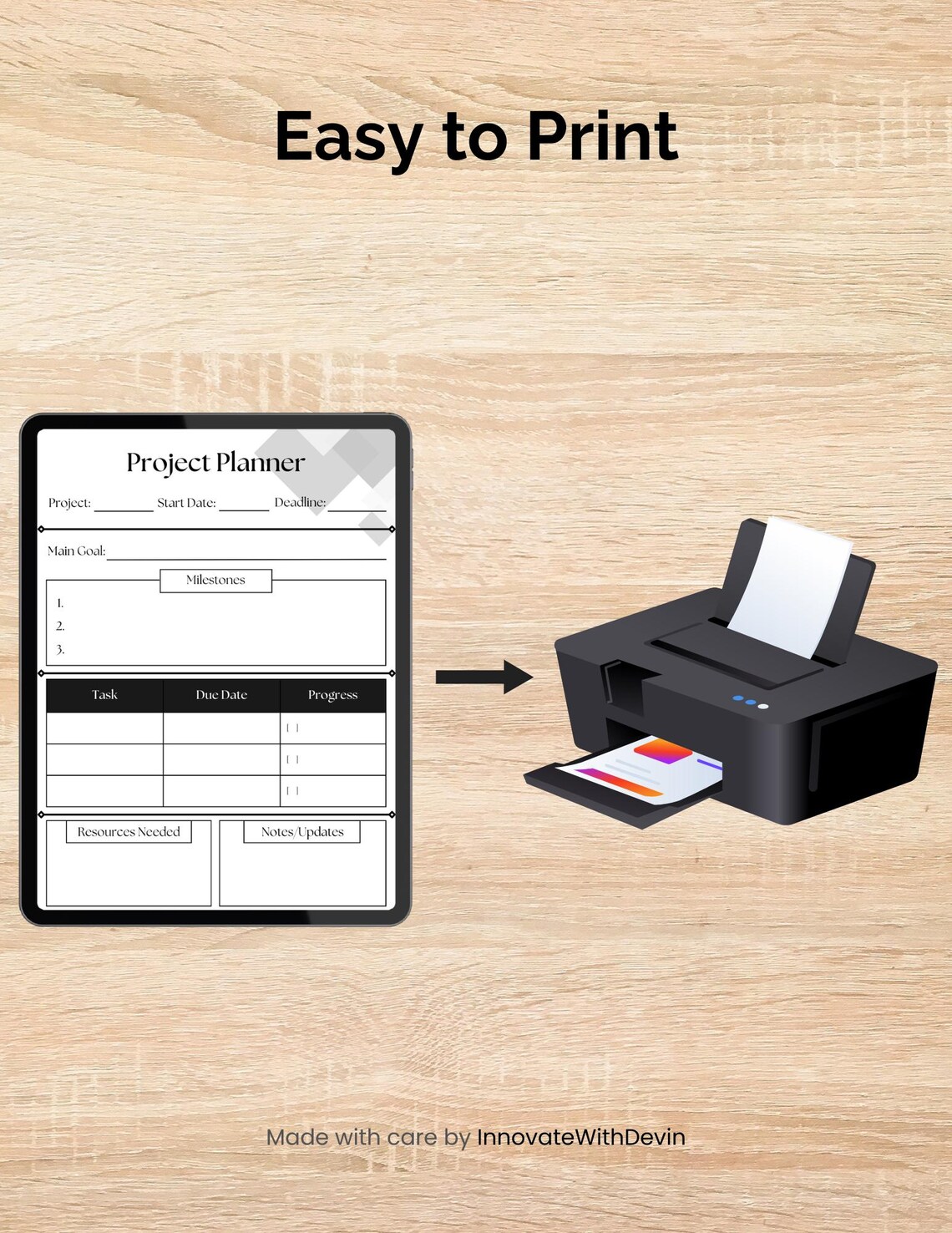Project Planner Printable - Organize Tasks, Track Progress, and Meet ...