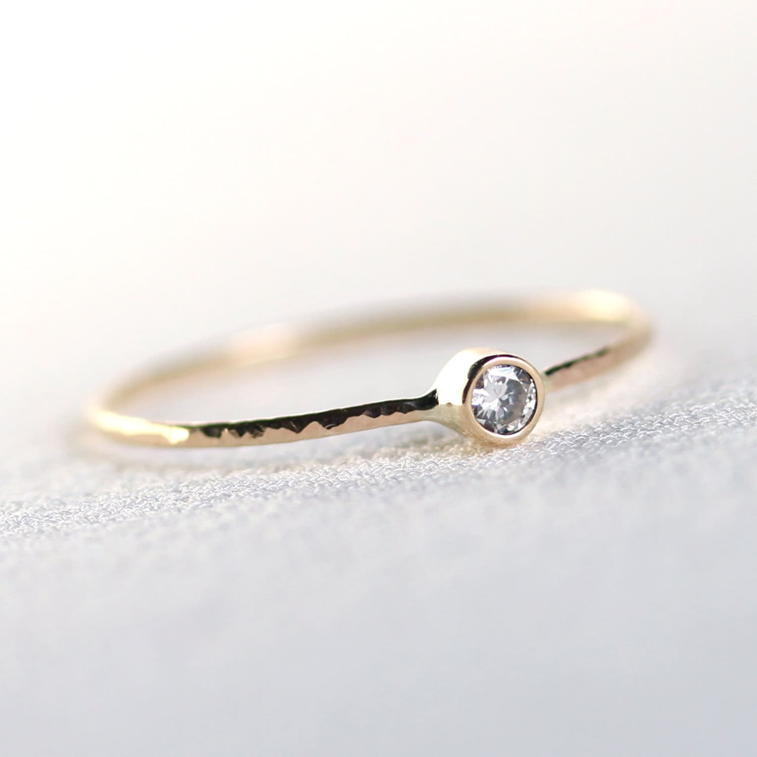 White Diamond and Aqua Chalcedony Rings SOLID 14k Gold - Etsy