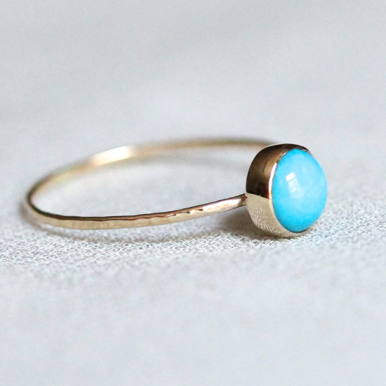 Arizona Turquoise Ring | SOLID Gold Natural Turquoise Ring | Dainty ...
