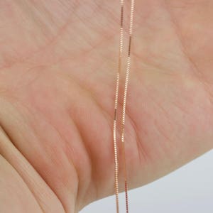 SOLID Gold Thin Plain Chain | Delicate 14k Gold Box Chain | .55mm Wide ...