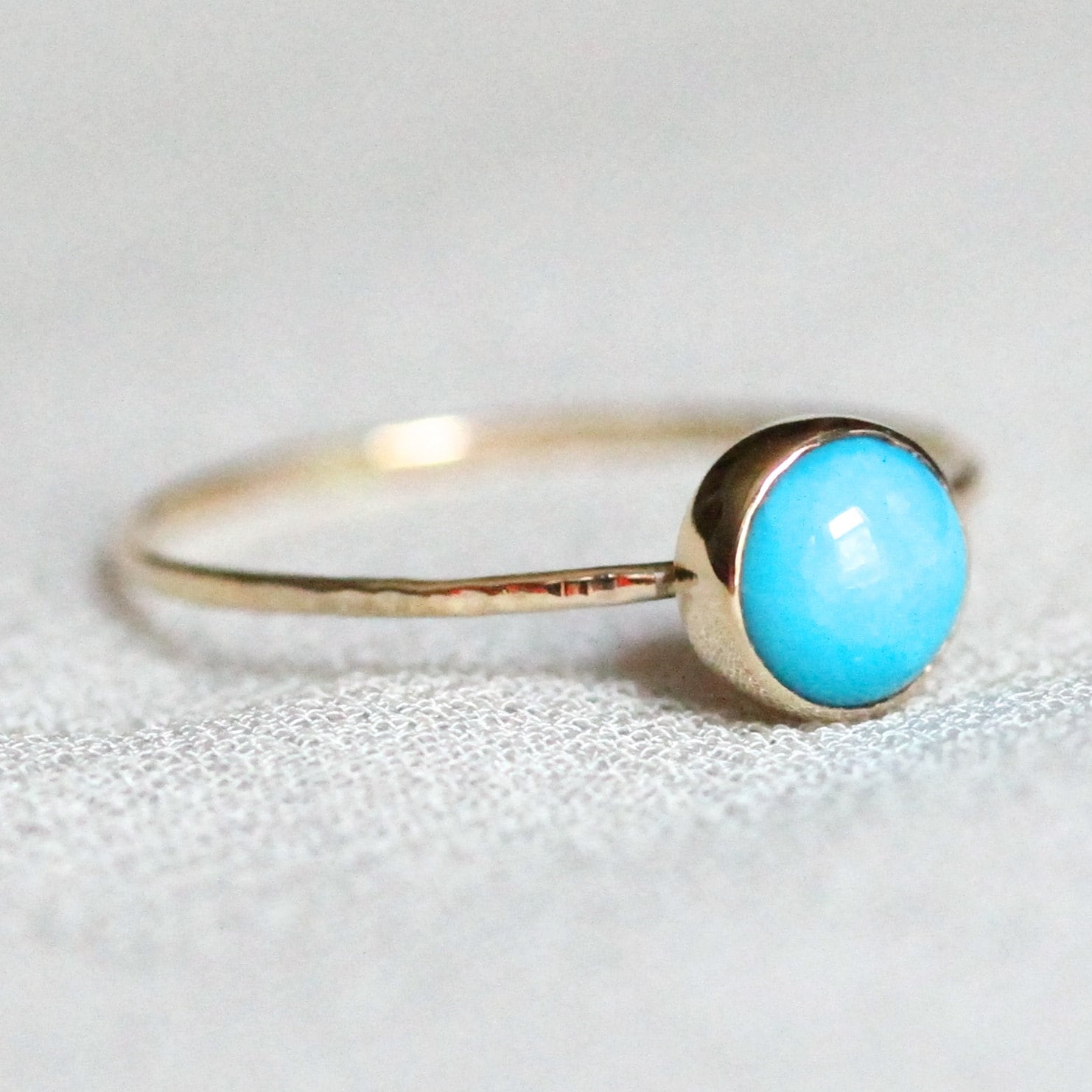 Arizona Turquoise Ring | SOLID Gold Natural Turquoise Ring | Dainty ...