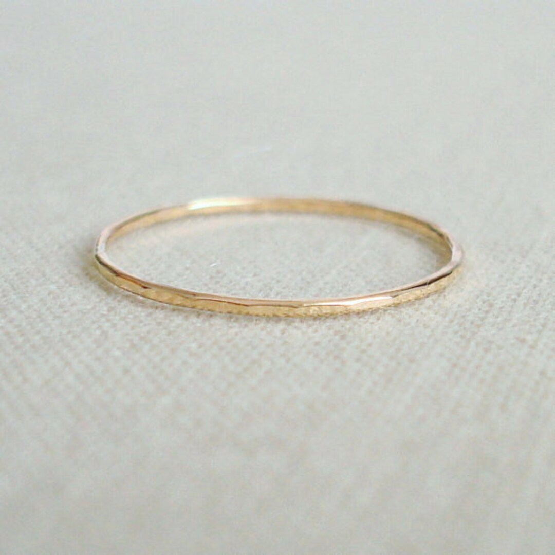 Thin SOLID Gold Ring | 14k 18k White or Yellow or Rose or Green Gold ...