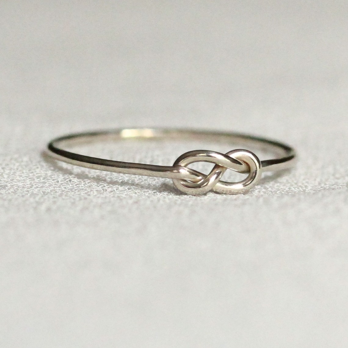 SOLID Gold Infinity Knot Stack Ring | 14k or 18k White, Green, Yellow ...