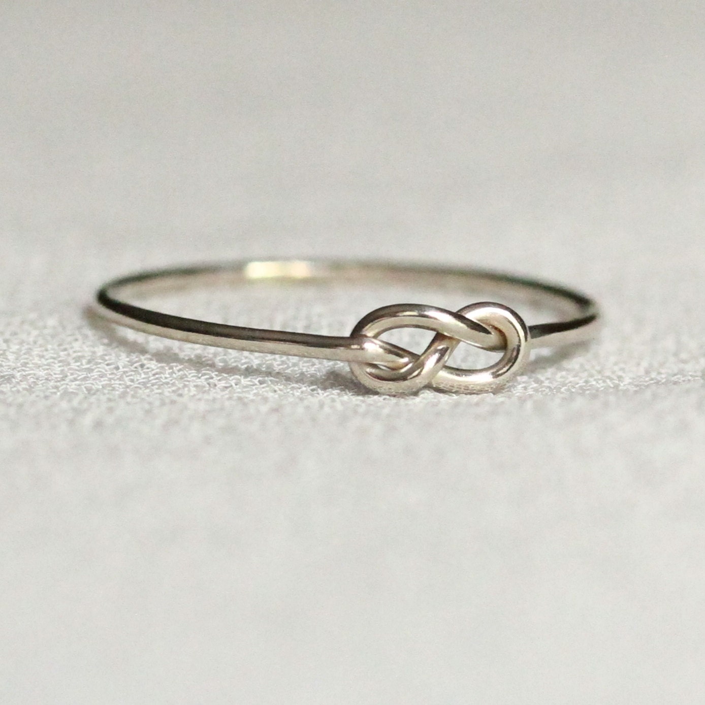 SOLID Gold Infinity Knot Stack Ring 14k or 18k White Green - Etsy