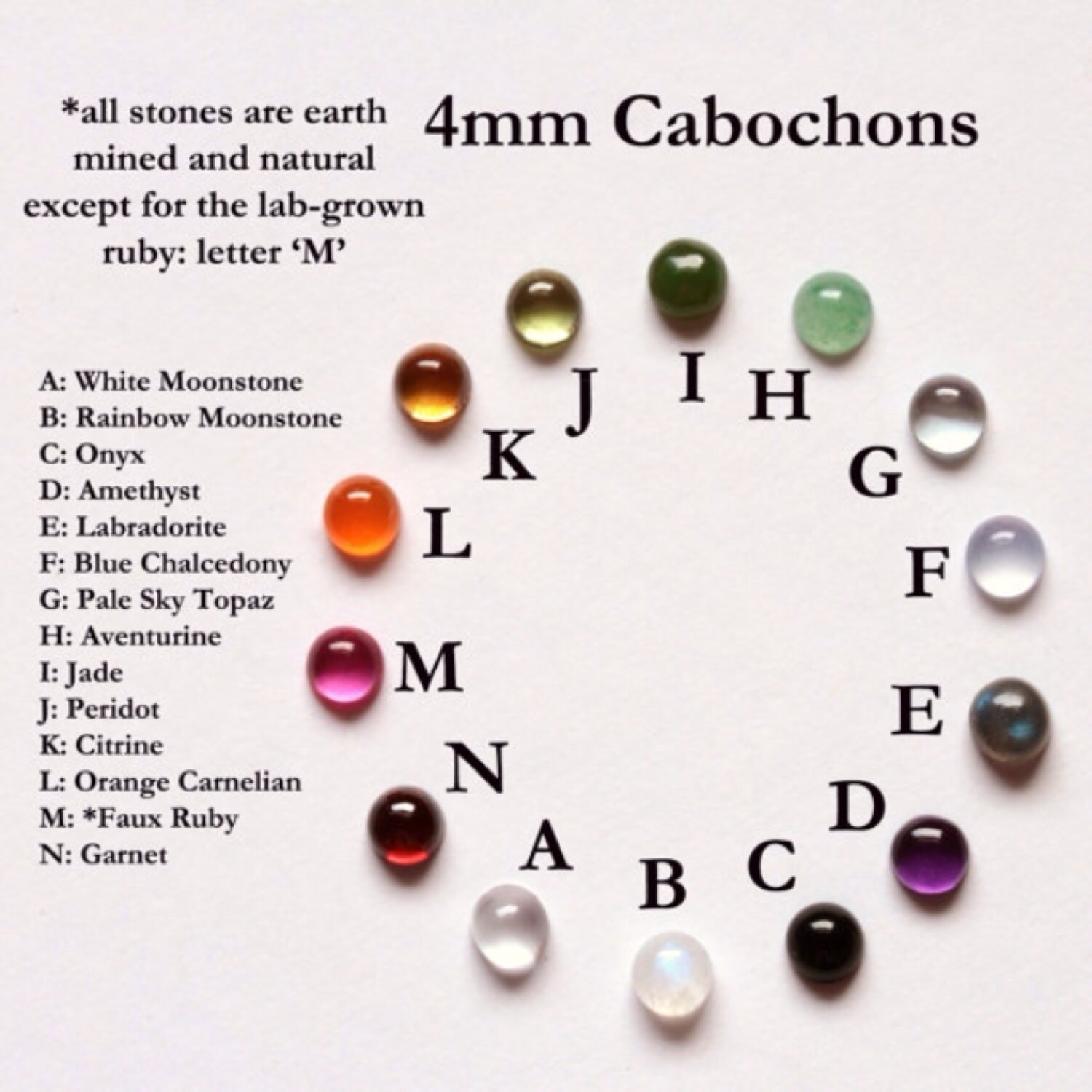 Select Two Stones - SOLID 14k Gold Gemstone Stack Rings - Dainty ...