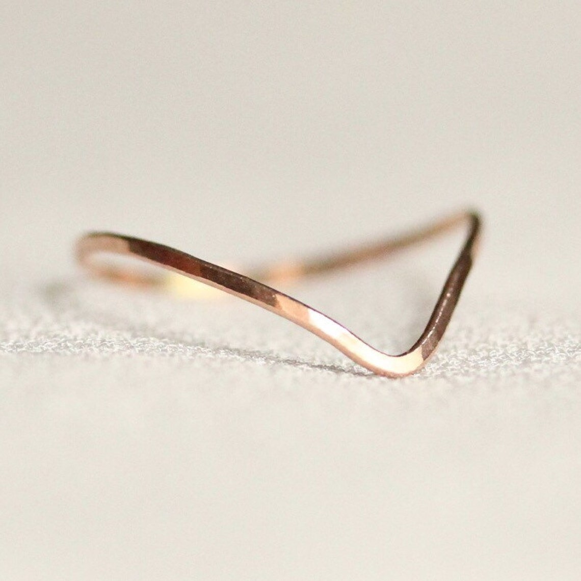 SOLID Gold Chevron Ring Simple Chevron Stack Ring Tiny - Etsy