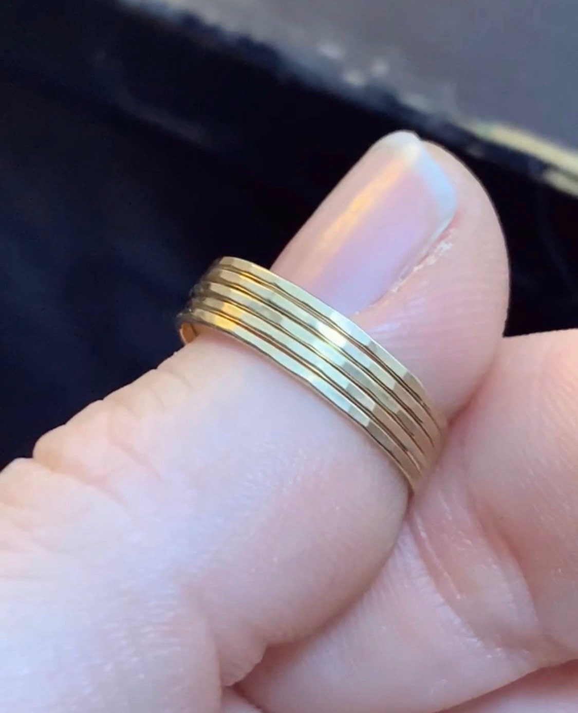 Delicate SOLID Gold Ring - 0.85mm SOLID 14k or 18k Thread of Gold ...