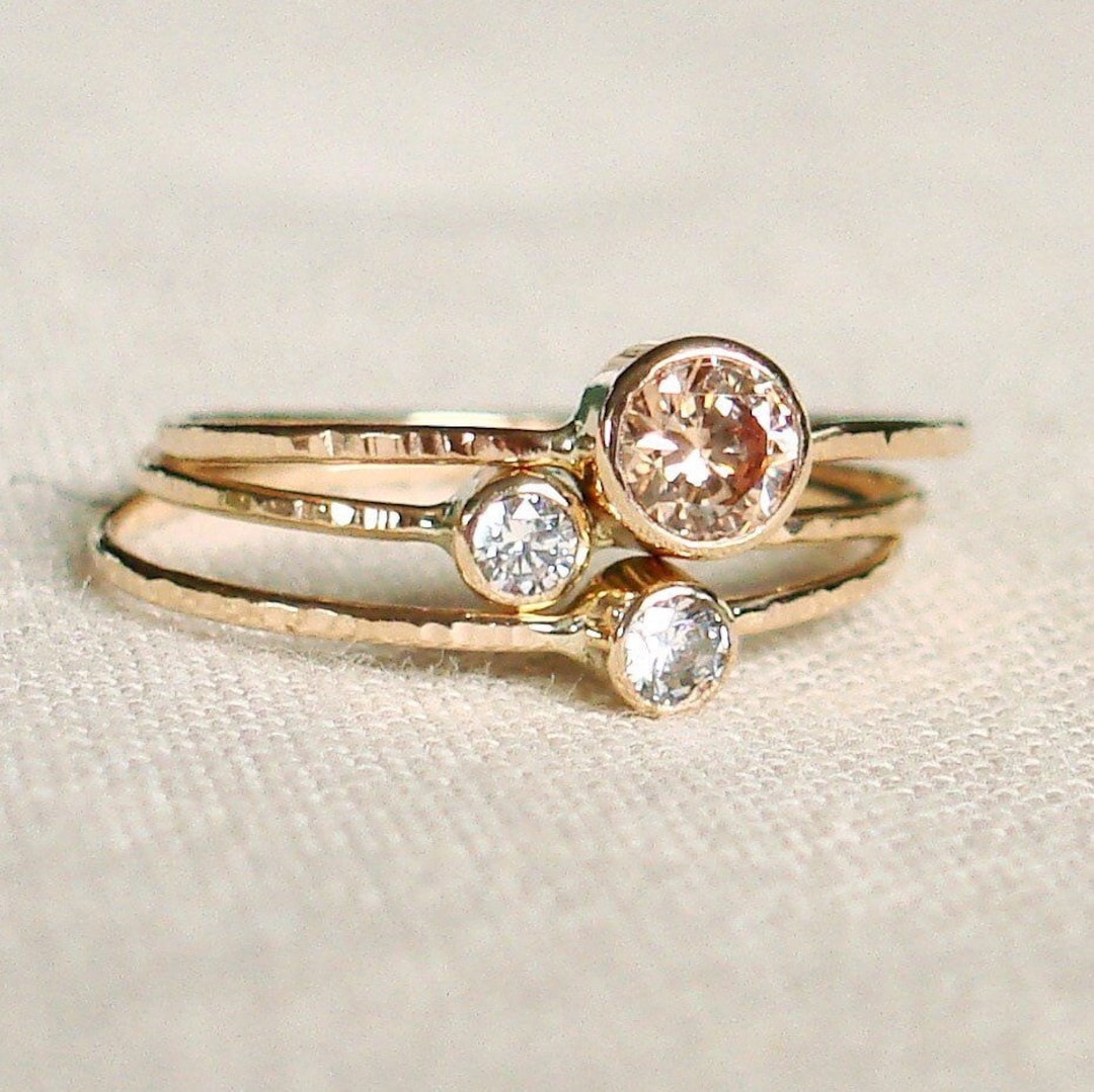 SOLID Gold Personalized Birthstone Rings | Custom Mother Children Rings ...