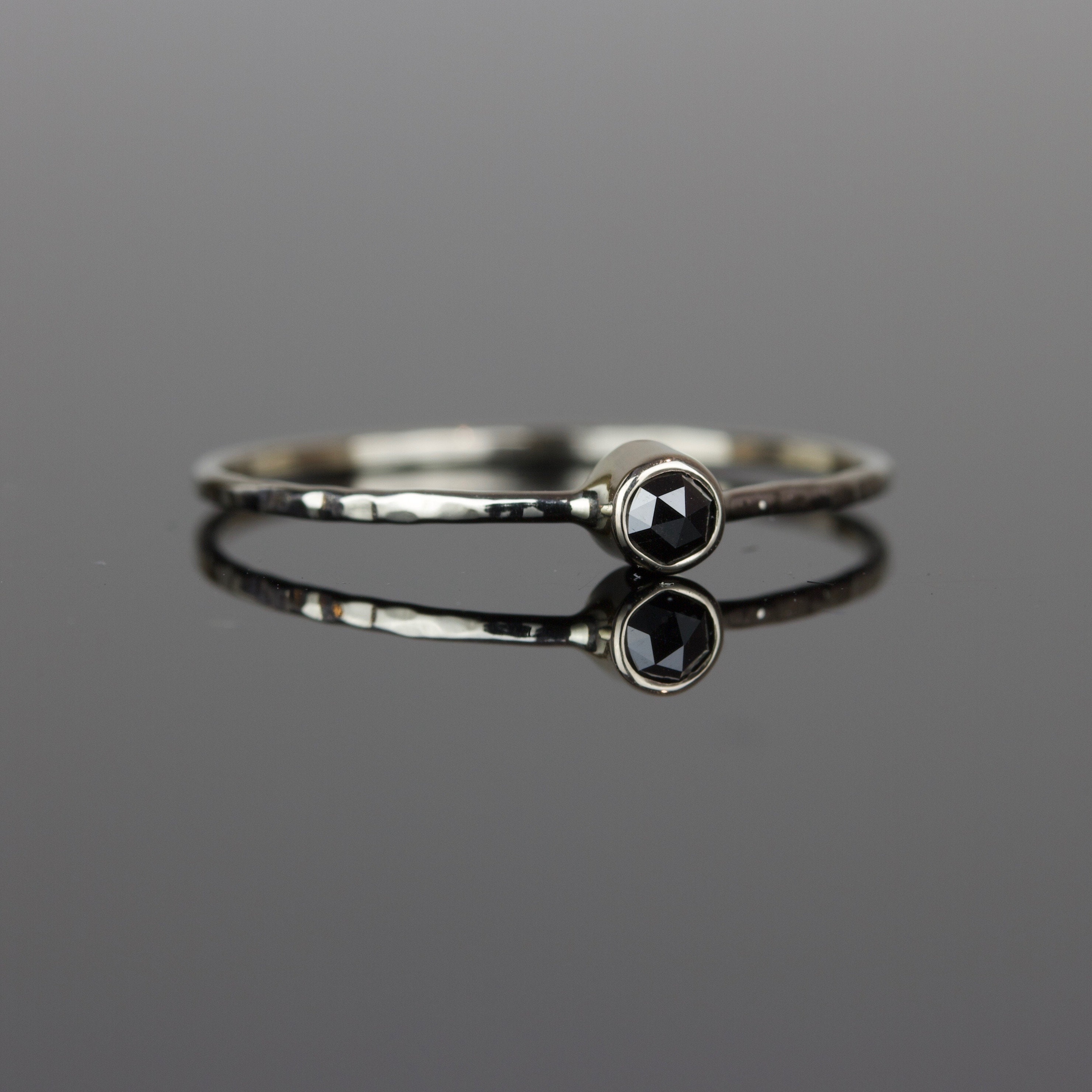 Black Rose Cut Diamond Ring | Rose or White or Yellow Gold Black ...