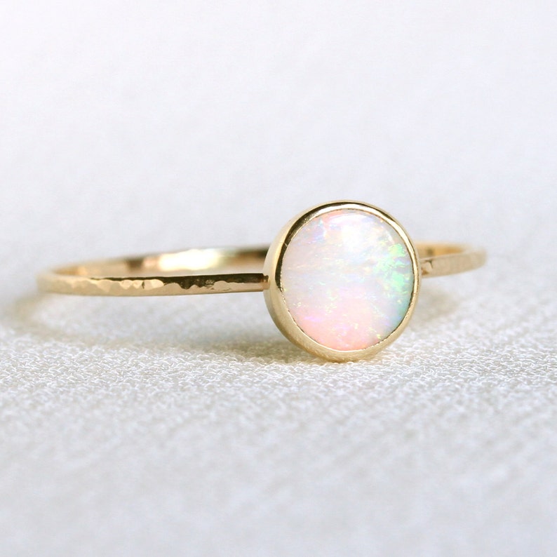 Natural Opal Ring SOLID Gold Opal Ring Genuine Opal Ring | Etsy
