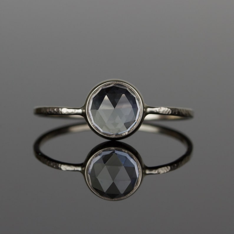 SOLID Gold Rose Cut Alexandrite Stacking Ring | June Birthstone Ring ...