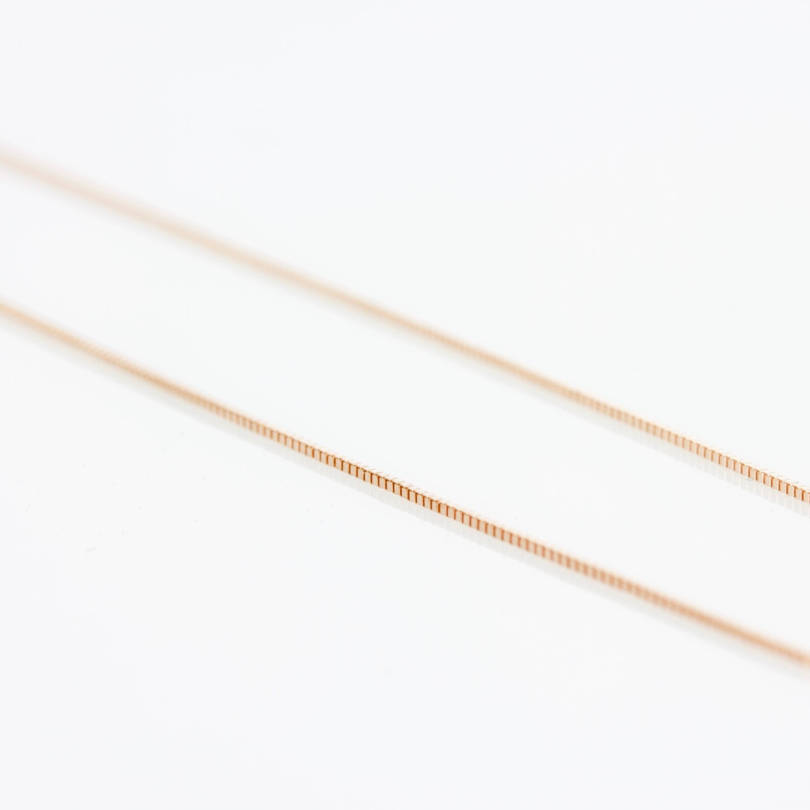 SOLID Gold Thin Plain Chain Delicate 14k Gold Box Chain | Etsy