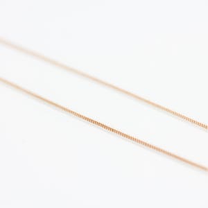 SOLID Gold Thin Plain Chain | Delicate 14k Gold Box Chain | .55mm Wide ...
