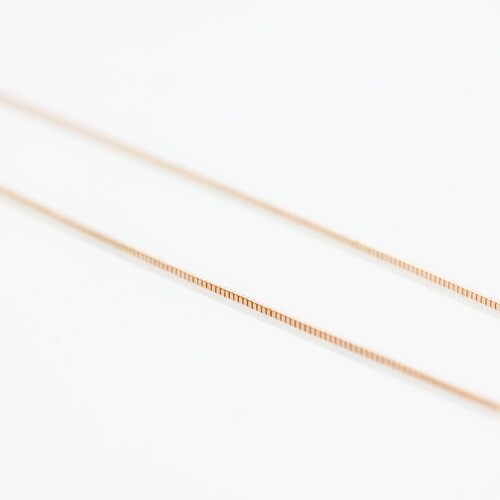 SOLID Gold Thin Plain Chain Delicate 14k Gold Box Chain - Etsy