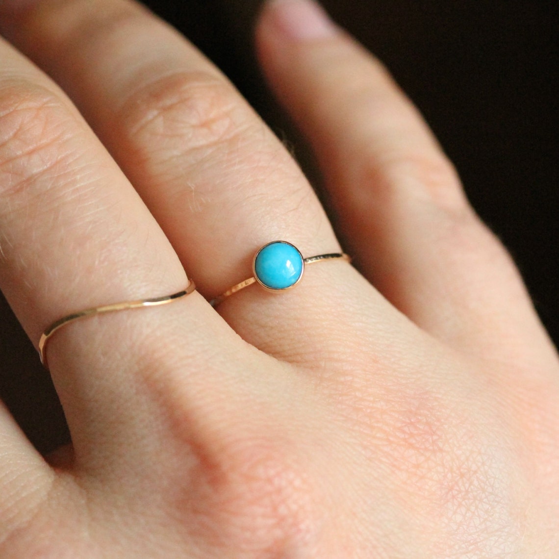 Arizona Turquoise Ring SOLID Gold Natural Turquoise Ring | Etsy