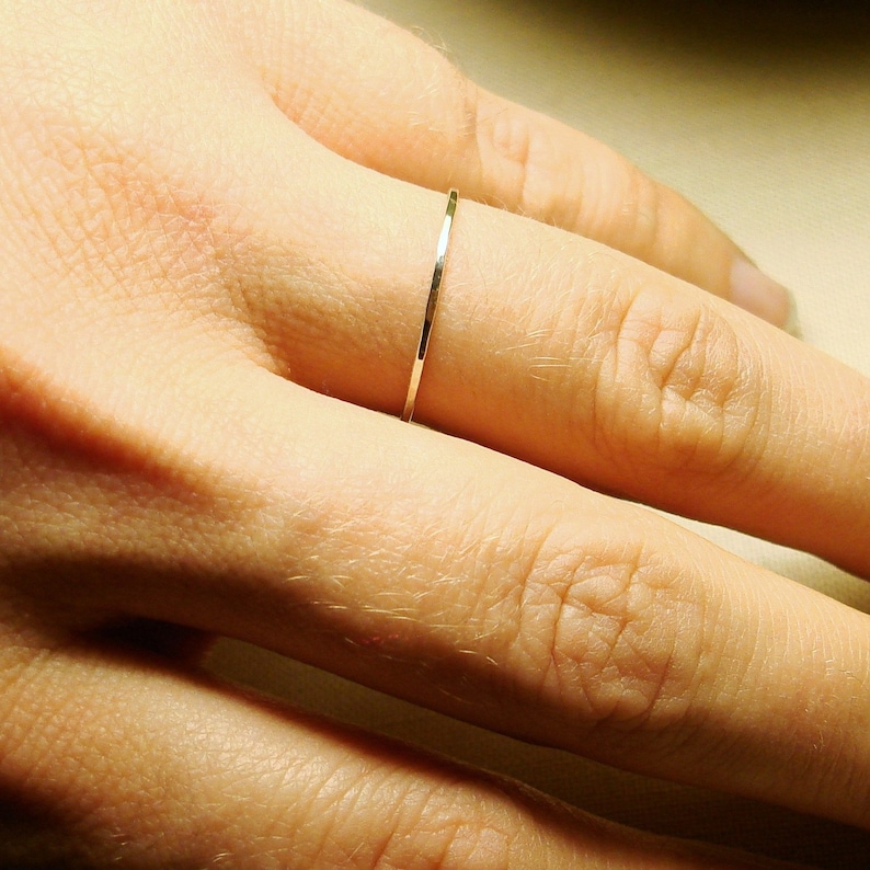 Thin Platinum Stack Ring Tiny Platinum Ring Hammered - Etsy