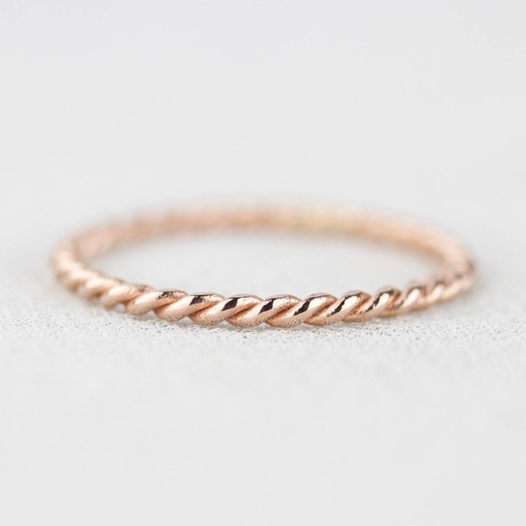 SOLID Gold Rope Ring - SOLID Gold Twist Ring - SOLID 14k or 18k Gold ...