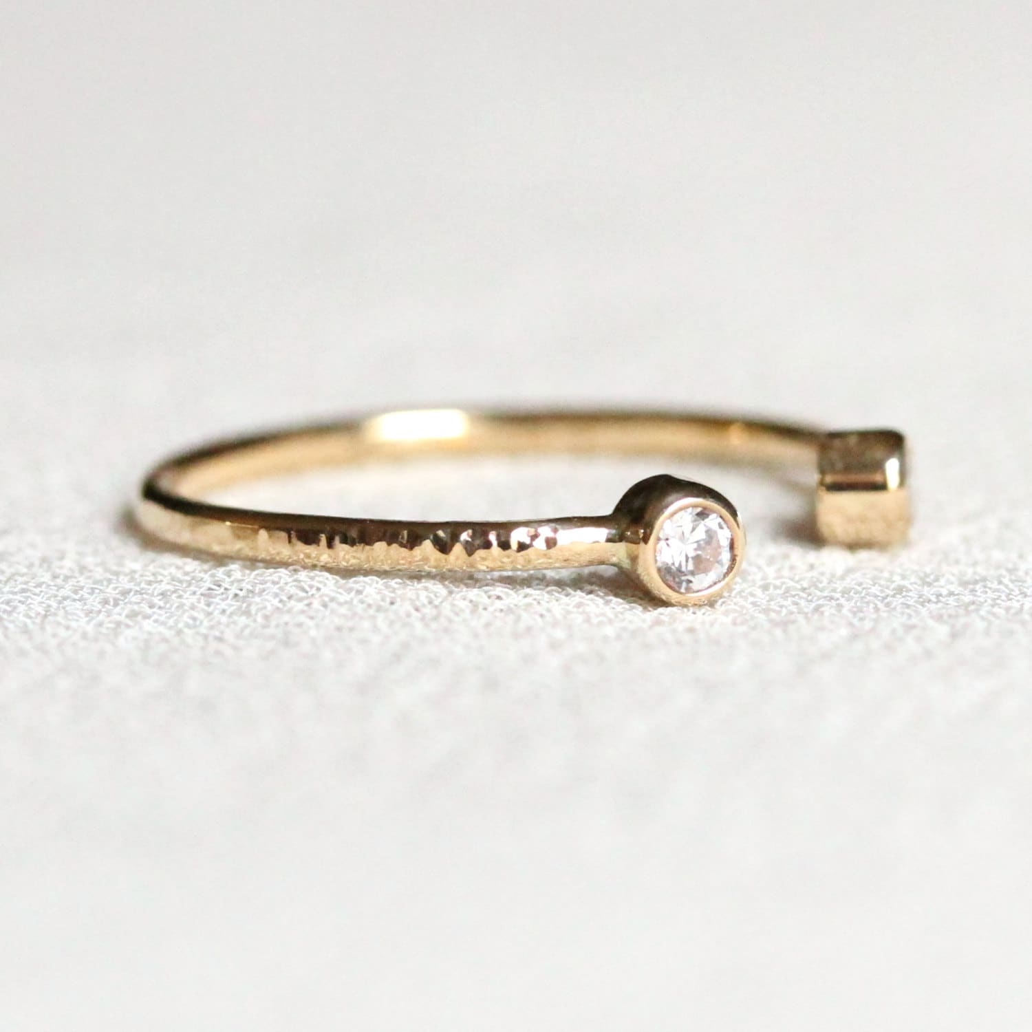 Open Diamond Ring SOLID 14k Gold Diamond Cuff Ring Toi Et - Etsy