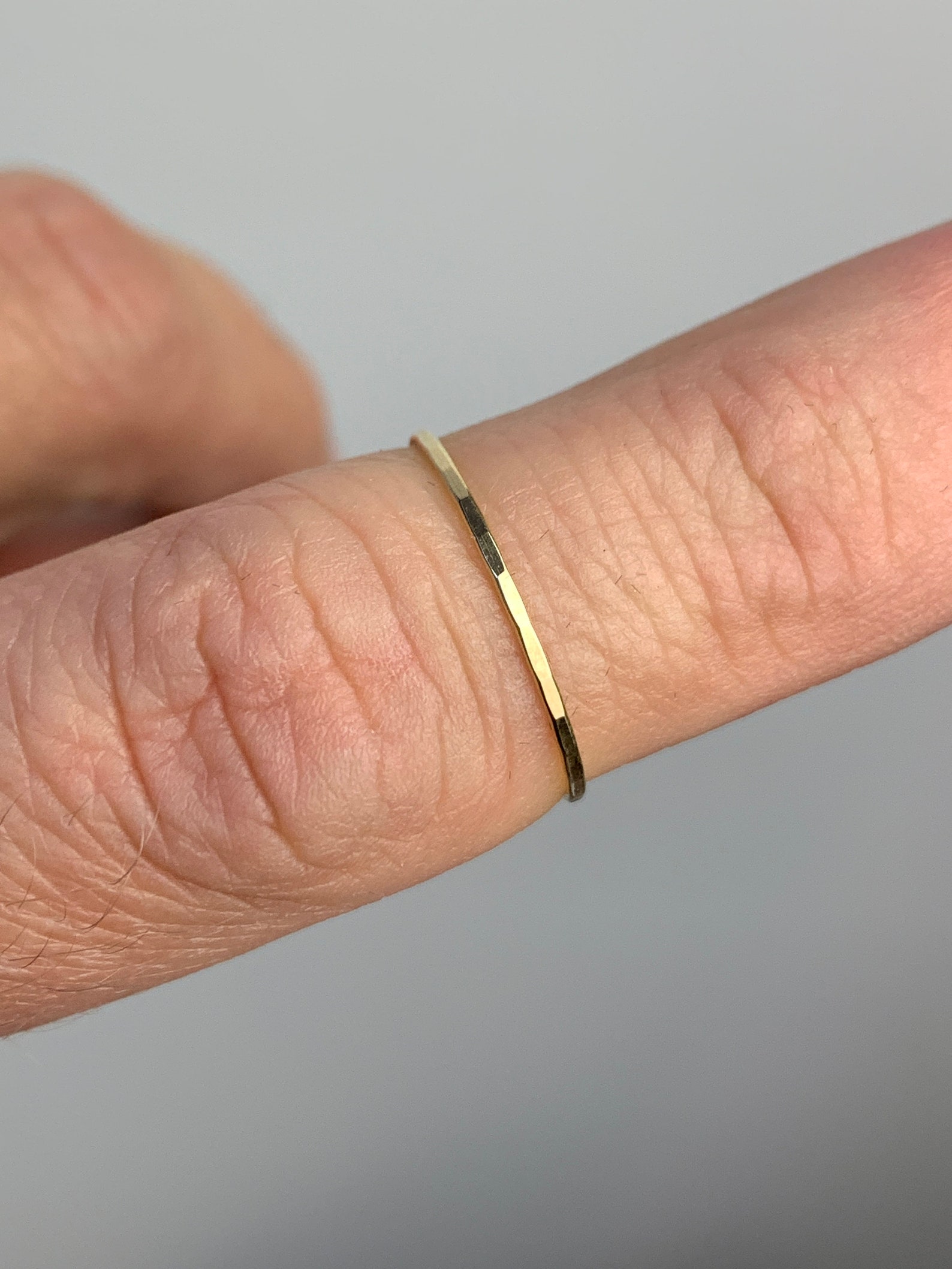 SOLID Gold Whisper Thin Ring Smooth Round 14k or 18k Gold - Etsy