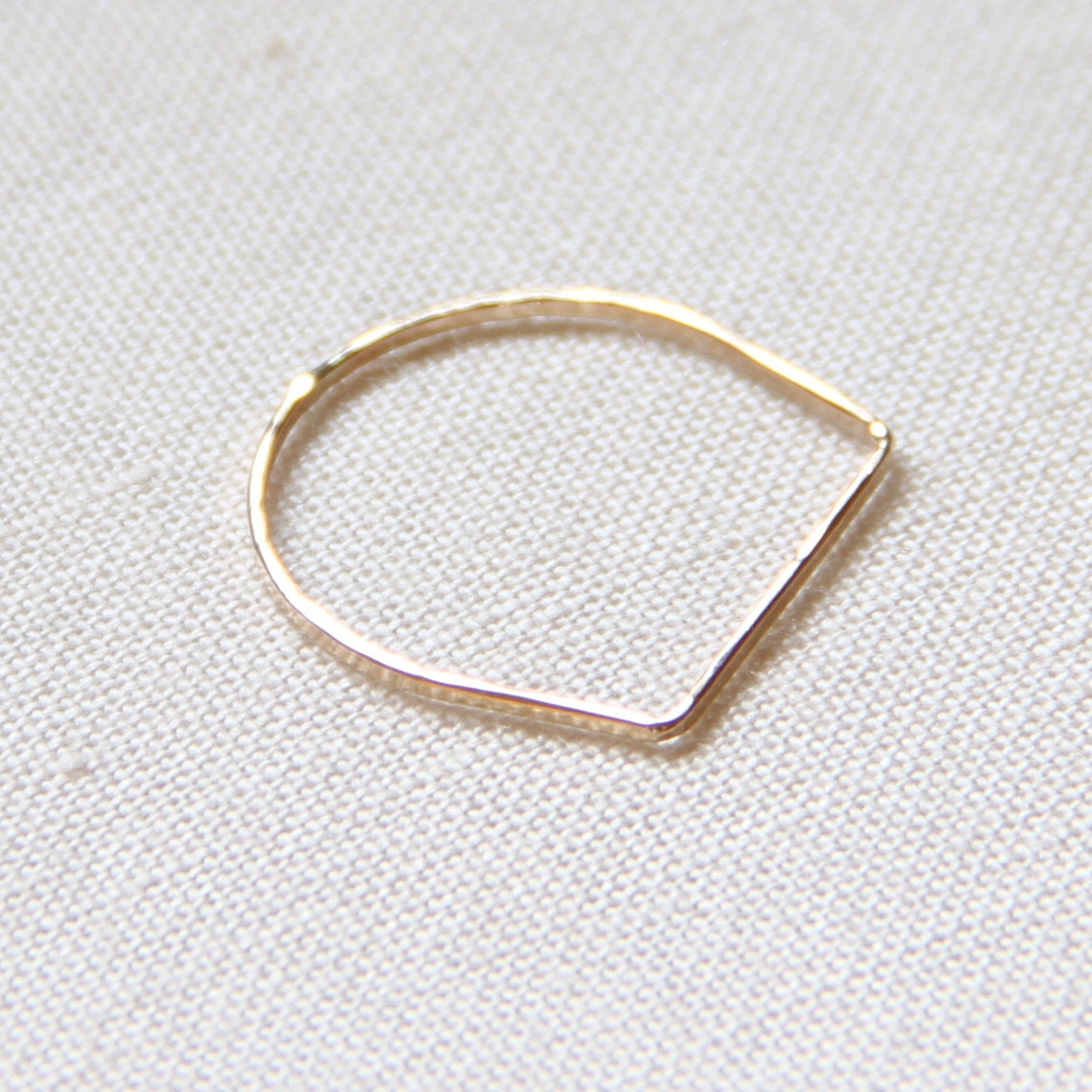 Thin Square Top SOLID Gold Stacking Ring | SOLID 14k or 18k Gold Flat ...