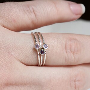 Emerald Sapphire Ruby Stack - SOLID 14k Rose Yellow or White Gold ...