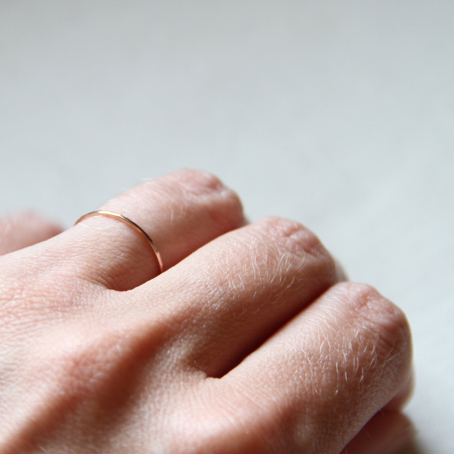 Thin SOLID Gold Ring | 14k 18k White or Yellow or Rose or Green Gold ...