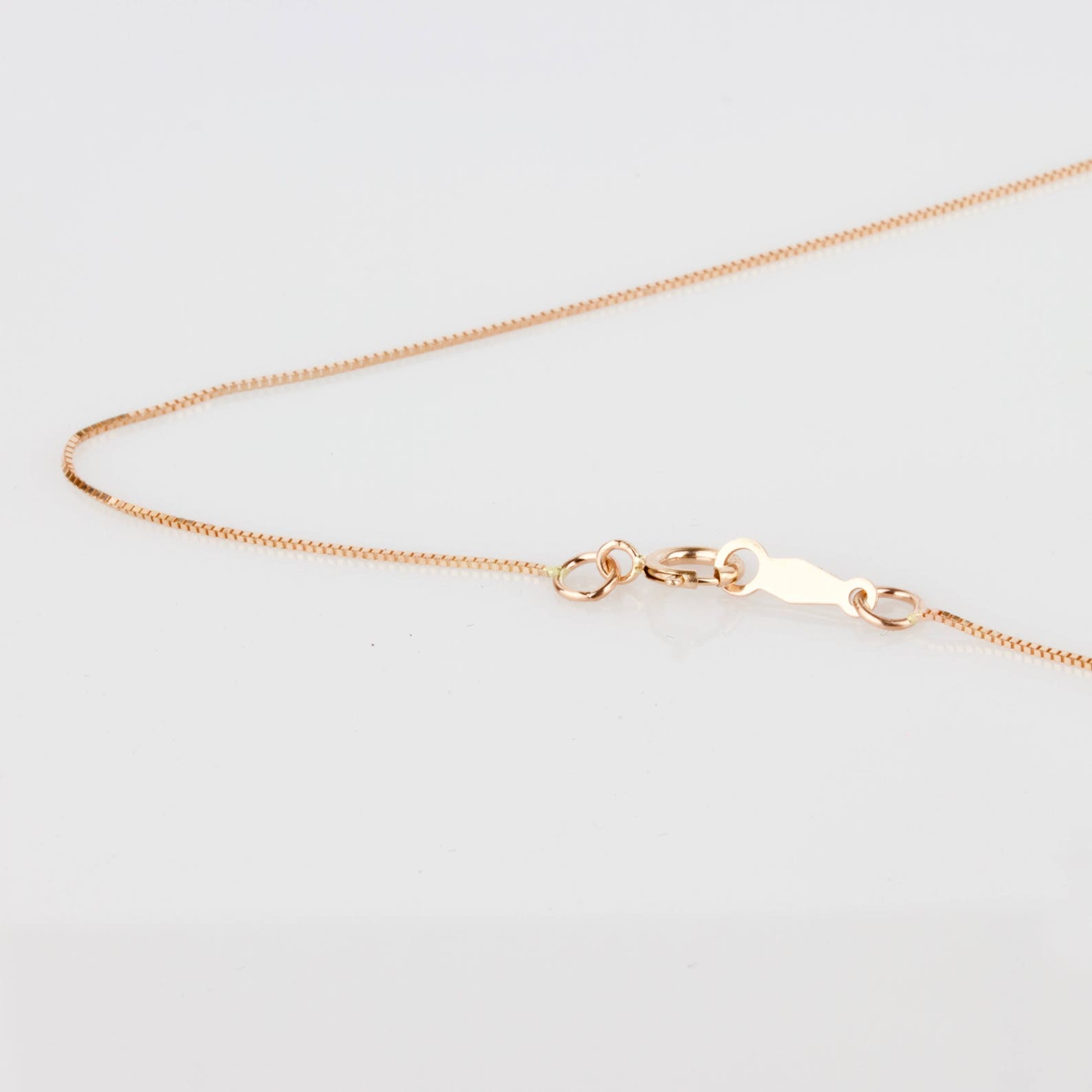 SOLID Gold Thin Plain Chain Delicate 14k Gold Box Chain - Etsy