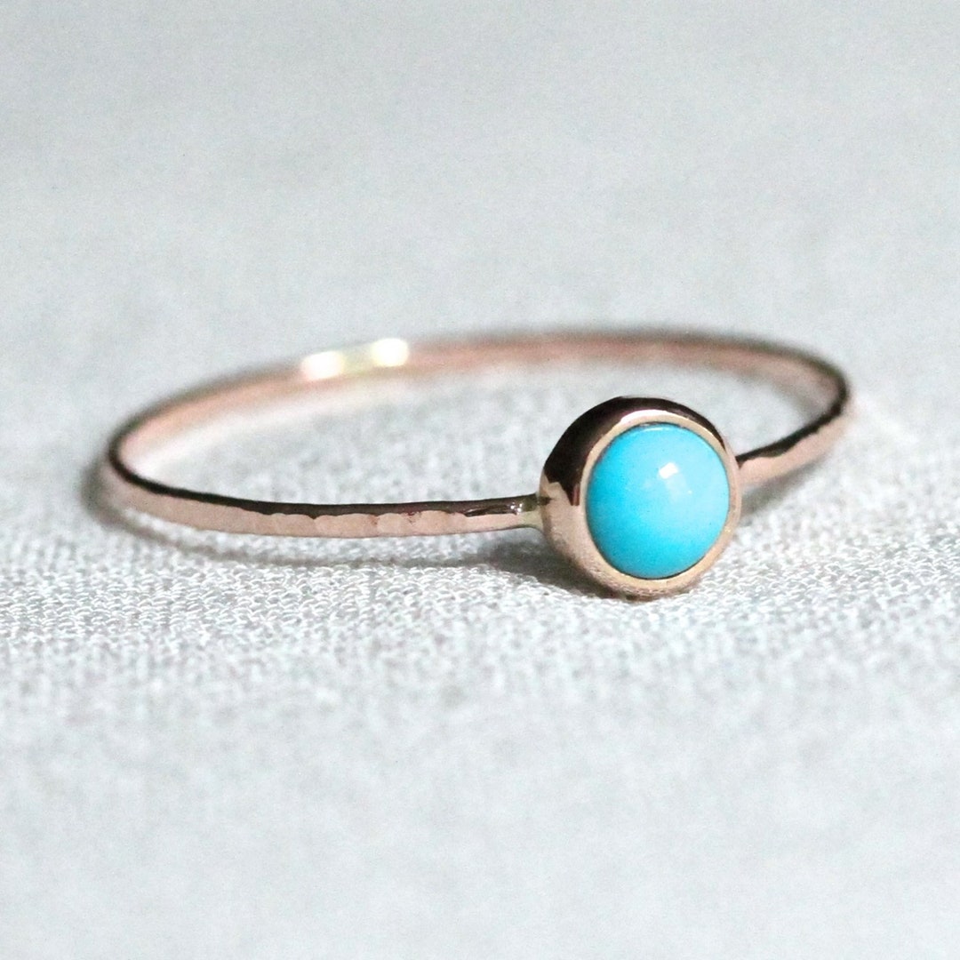 Gold Turquoise Ring | Natural Turquoise Ring | December Birthstone ...