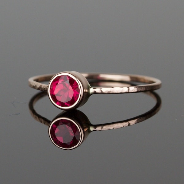 Lab Grown Ruby Ring - Etsy