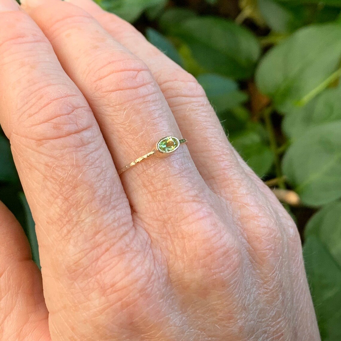 Natural Oval Peridot Ring SOLID 14k Gold August Birthstone - Etsy