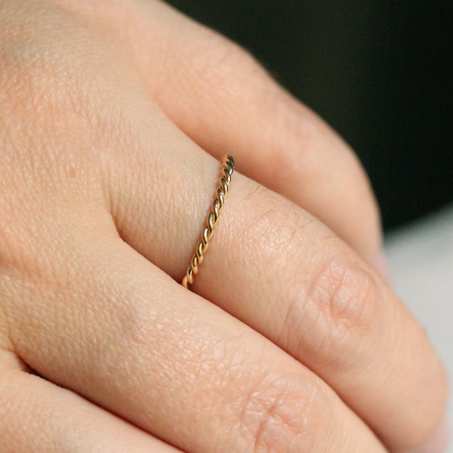 SOLID Gold Rope Ring SOLID Gold Twist Ring SOLID 14k or | Etsy
