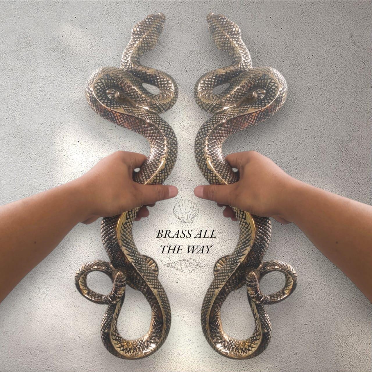 46 Cm Huge Snake Door Handle - Big Snake Door Handle - Giant Brass ...