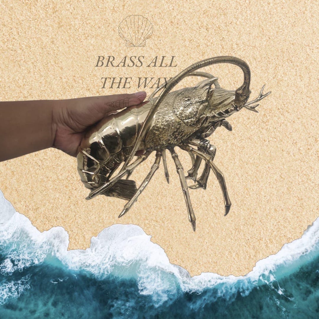 33 Cm Brass Giant Shrimp Figurines - Brass Giant Lobster Statue ...