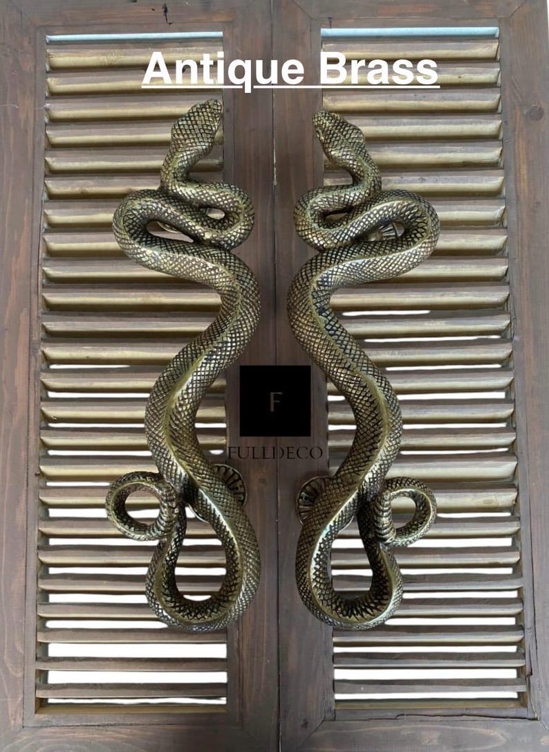 46 Cm Huge Snake Door Handle - Big Snake Door Handle - Giant Brass ...