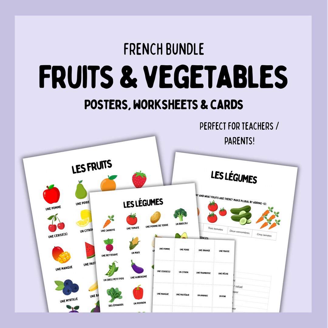 French Fruits & Vegetables Learning Pack | Printable Posters ...