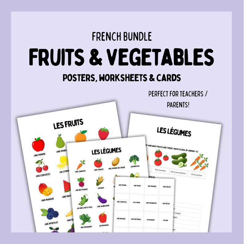 French Fruits & Vegetables Learning Pack | Printable Posters ...