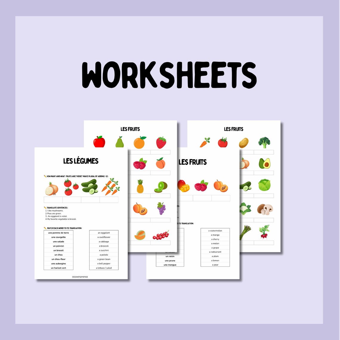 French Fruits & Vegetables Learning Pack | Printable Posters ...