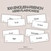 100 French Verbs Flashcards: Printable Study Set (PDF) - Etsy