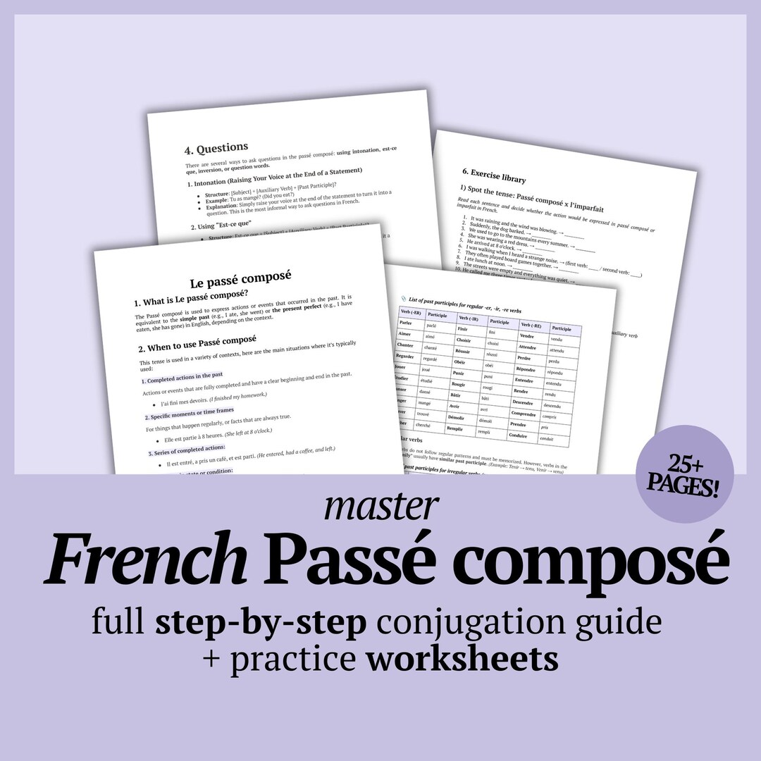 French PASSÉ COMPOSÉ Explained: Full Step-by-step Conjugation Guide ...